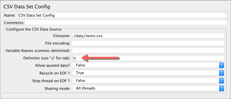 CSV Data Set Config – JMeter VN
